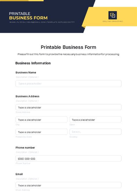 Free Business Form Templates To Edit Online