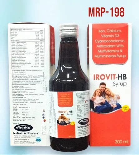 Irovit Hb Syrup Packaging Type Bottle Packaging Size 300ml At ₹ 198 Piece In Panchkula