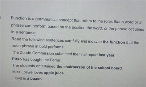 Function Is A Grammatical Concept That Studyx