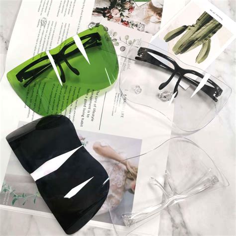 Face Shield Sunglasses Exaggerated Visor Wrap Shield Large Mirror Sun