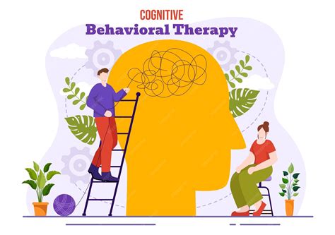 Cbt Or Cognitive Behavioural Therapy Vector Illustration With Person