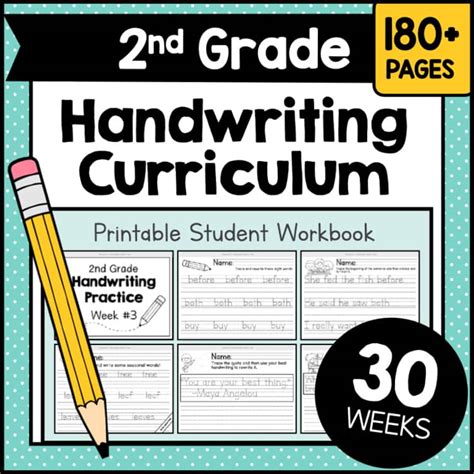 2nd Grade Handwriting Daily Practice And Fluency Worksheets Program