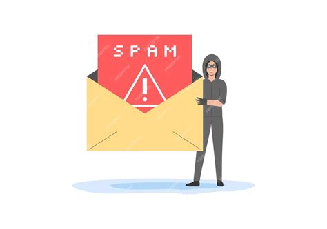 premium vector concept of spamming mailbox cyber crime and hacker