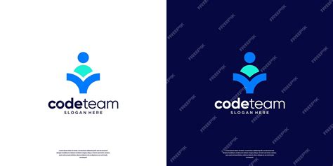 Premium Vector Programing Code With People Symbol Logo Design Template