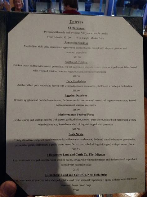 Blue Window Bistro Menu Updated October 2025