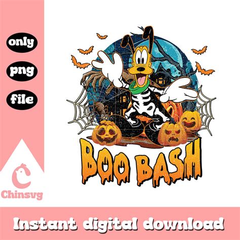 Boo Bash Pluto Skeleton Design Png Halloween Pluto Png Chinsvg