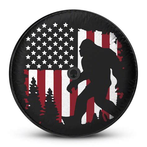 Mud Digger Designs Bronco Spare Tire Cover With Sasquatch Flag Logo For