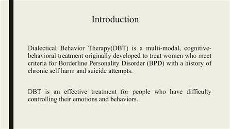 Dialectical Behavior Therapy Pptx