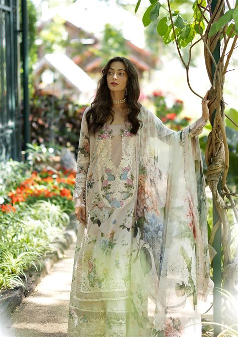 Elaf Signature Lawn 20264a Embroidered Prints With Chiffon Dupatta