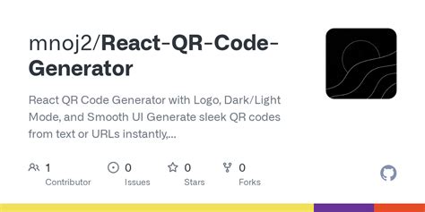 Github Mnoj2react Qr Code Generator React Qr Code Generator With