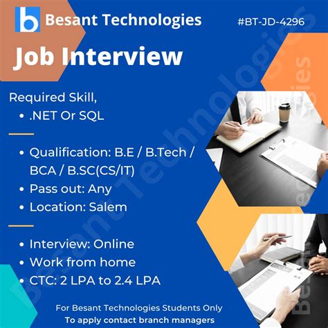 Besant Technologies On Linkedin Sql Dotnet Placements Itjobs Chennai Besanttechnologies