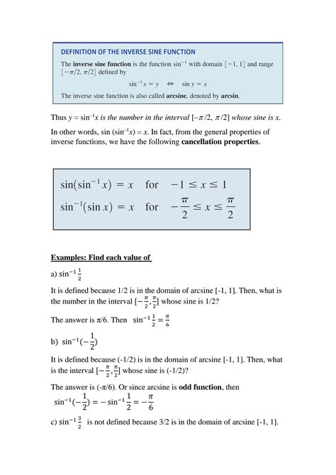 Solution 65 Notes Inverse Of Trigonometric Functions And Their