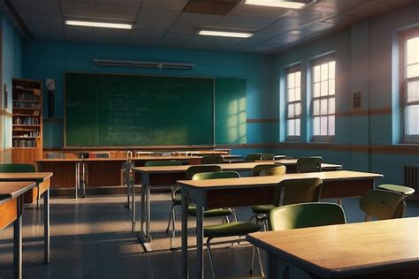 Empty Science Classroom Premium Ai Generated Image