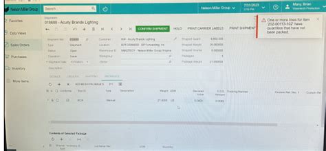 Error While Confirming Shipment Community