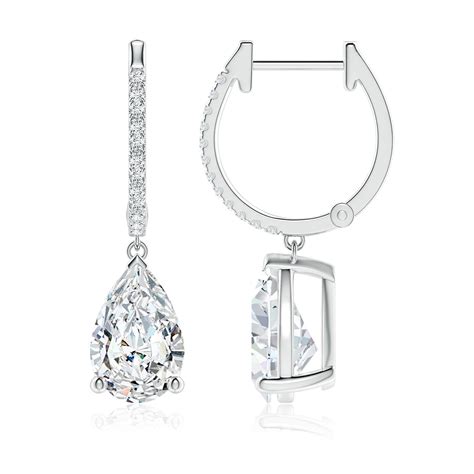 Lab Grown Pear Shaped Diamond Drop Earrings