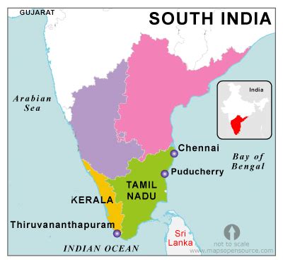 Map Of South India Source Download Scientific