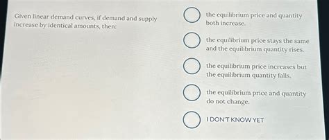 solved given linear demand curves if demand and supply