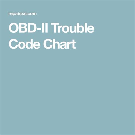 Obd Ii Trouble Code Chart