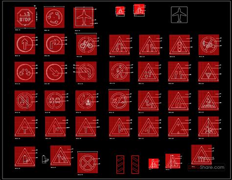 47 Road Traffic Signs Blocks Autocad File Dwg 2 Free Cad Blocks Download Dwg Models For