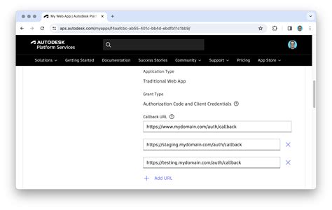 wildcards in callback urls autodesk platform services