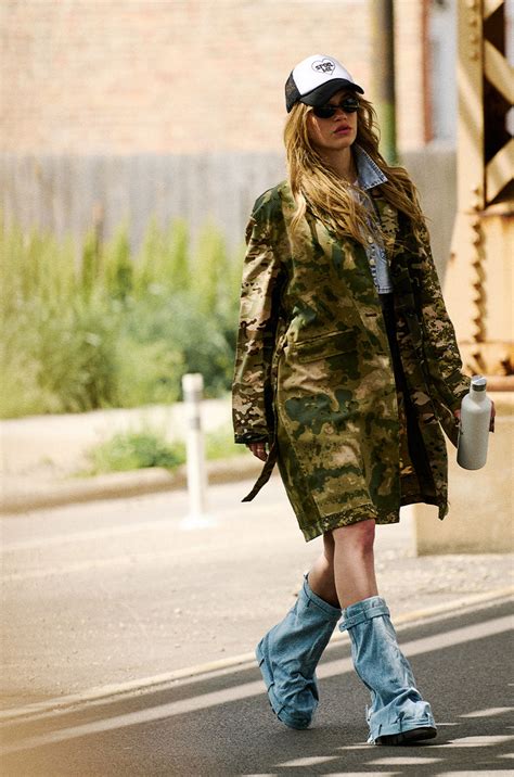 Ricky Patchwork Camo Trench Akira