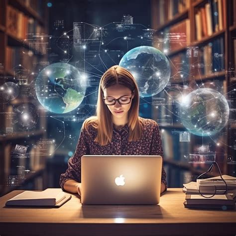 Premium Photo Hold Global Technology Internet Learning And Study