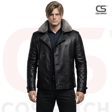 Leon Kennedy Black Leather Jacket Resident Evil Requiem Cosplay Costume