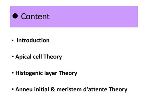 Theory Of Shoot Apical Meristem Pptx