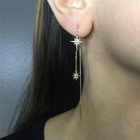 Jewelry Gold Star Threader Earrings Poshmark