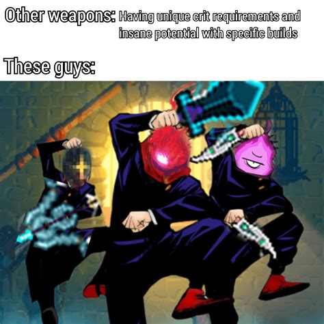 Dead Cells Weapons Memes 11 Bowendless Quiver Broadsword And Twin