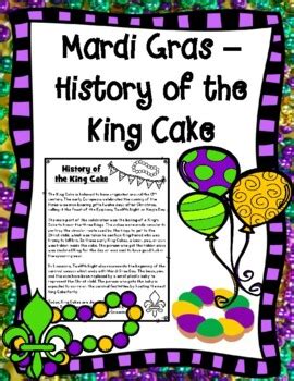 Mardi Gras History Of The King Cake Informational Text Tpt