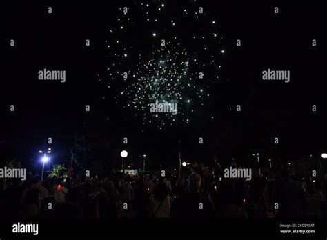 Fireworks During Jesus Resurrection Ceremony In St Nicholaos Church Of