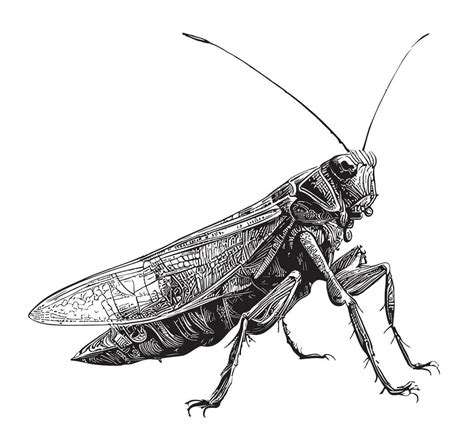Grasshopper Insect Hand Drawn Sketch Vector Illustration 35648658