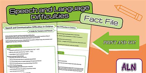 Speech And Language Difficulties Fact File