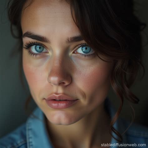 Portrait Of A Woman With Blue Eyes Stable Diffusion Online