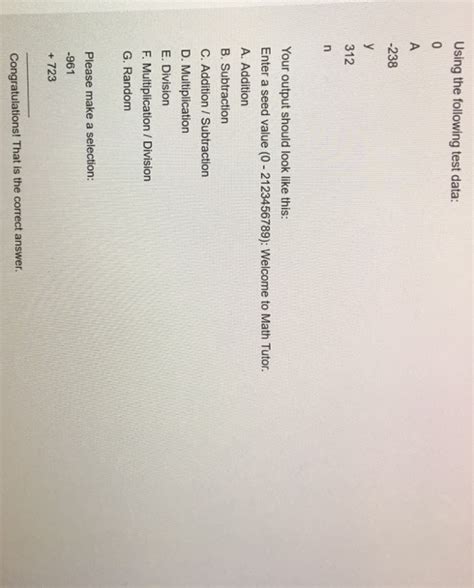 Solved Write A Program That Can Be Used As A Math Tutor For