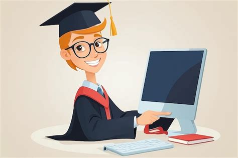 Premium Ai Image Graduate Getting Diploma From The Computer Happy