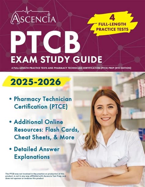 Ascencia Test Prep Ptcb Exam Study Guide 2025 2026 4 Practice Tests