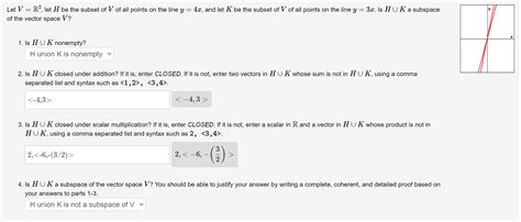 Solved Et Vr2 Let H Be The Subset Of V Of All Points On
