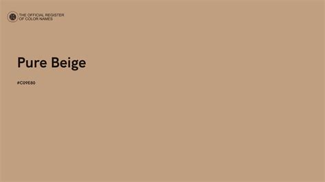 Pure Beige Color C09e80 The Official Register Of Color Names
