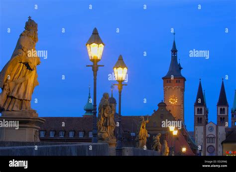 Old Main Bridge Town Hall And Cathedral Wurzburg Unesco World