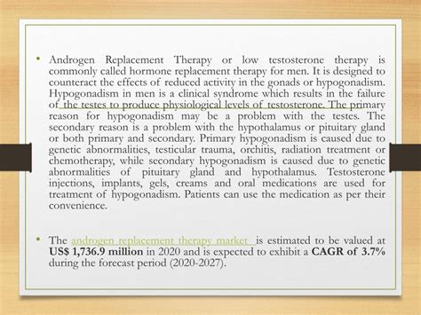Ppt Androgen Replacement Therapy Market Analysis 2020 2027