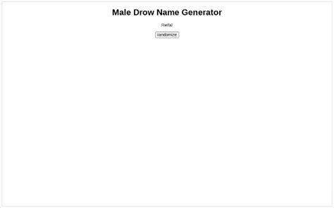 Male Drow Name Generator