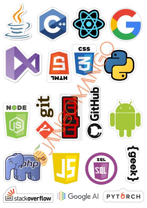 10 Pcs Programming Languages 90 New Logo Stickers Pack For Laptop