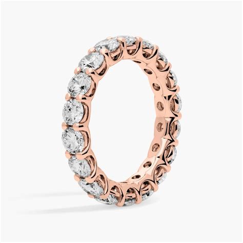 Low Dome Basket Lab Grown Diamond Eternity Ring In 14k Rose Gold 3 Ct