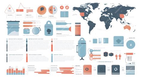 Premium Photo Infographic Featuring Global Data With Maps Charts And Diagrams In Blue And