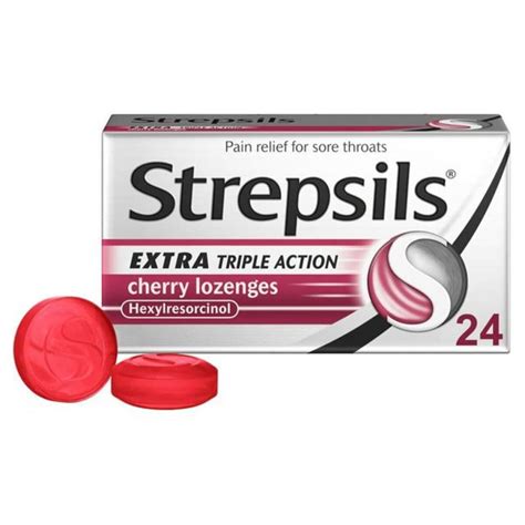 Strepsils Extra Triple Action Cherry Lozenges 24 Asset Pharmacy