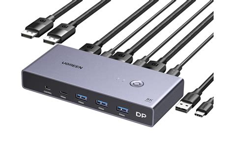KVM Перемикач DisplayPort 1 4 DP Switch 8k 60z 4k 240hz 165hz 144hz Ugreen Ціна Купити