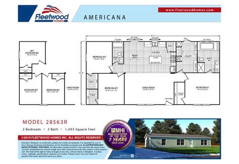 Fleetwood 3 Bedroom 2 Bathroom Floor Plans