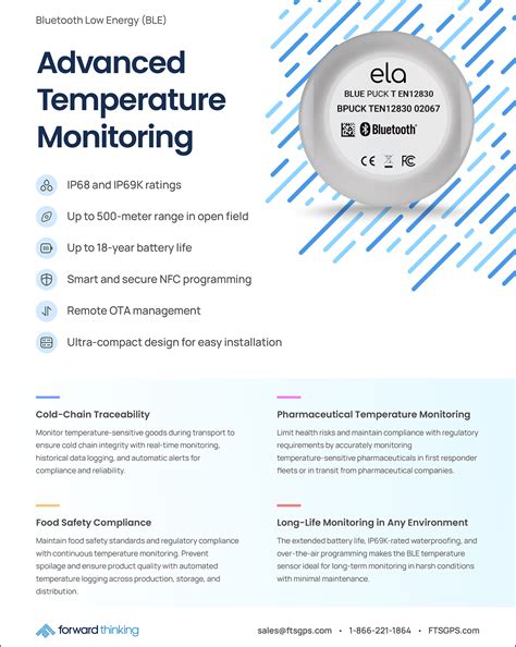 Ble Beacon Temperature Tracking Product Sheet Forward Thinking Systems